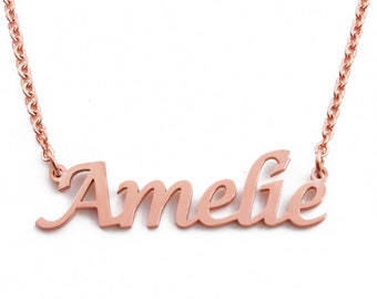 Josephine Rose Gold Name Necklace Personalized Jewellery | Etsy