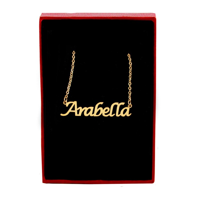 Arabella - Name Necklace - Rose Gold/gold/silver Tone - Free Gift Box ...