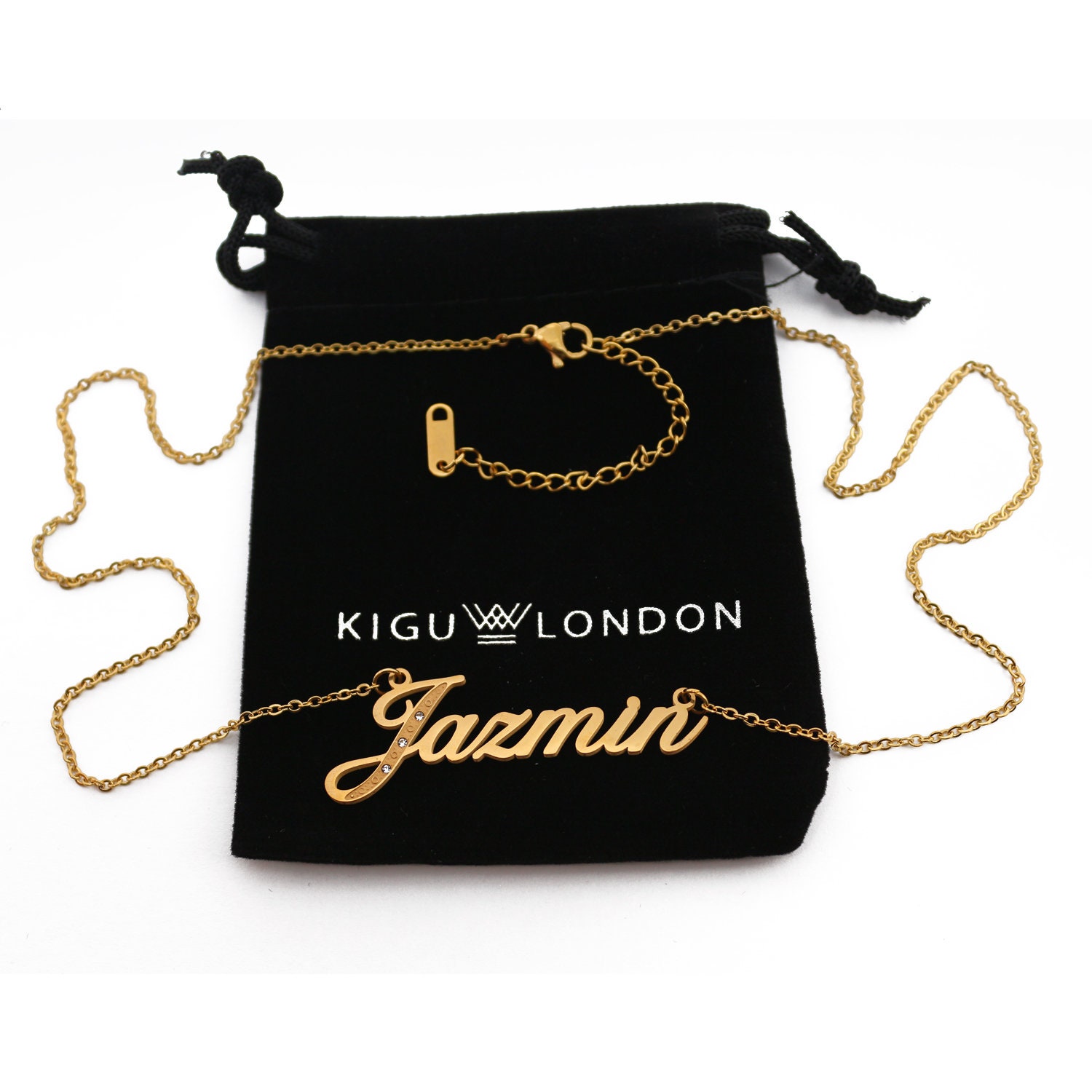 Jazmin - Name Necklace Italic - Personalized Jewellery - Gold, Silver ...