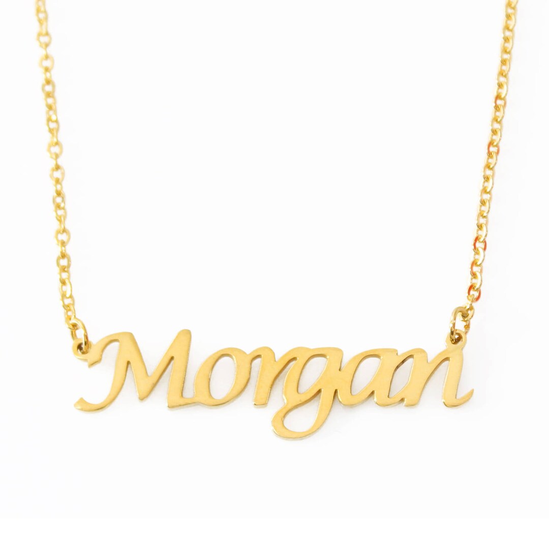 MORGAN - Gold Name Necklace - Personalized Jewellery - Free Gift Box ...