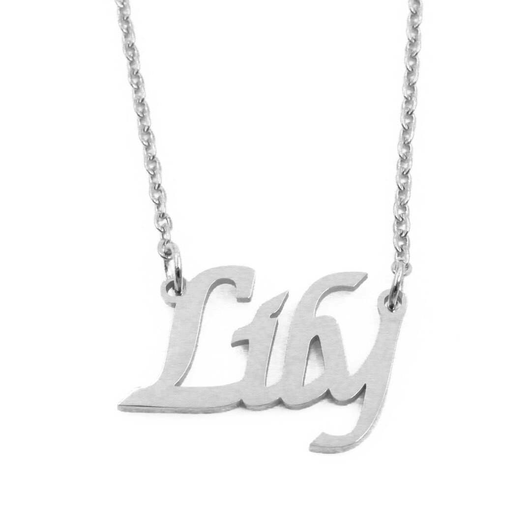 Lily- Silver Tone Name Necklace - Personalized Jewellery - Free Gift ...