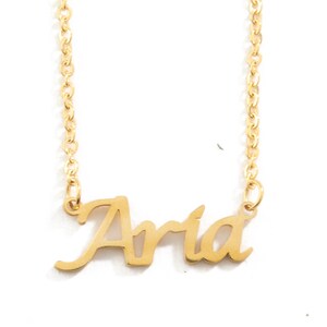 Aria Name Necklace 18ct Gold Plated Free Gift Box & Bag Birthday ...