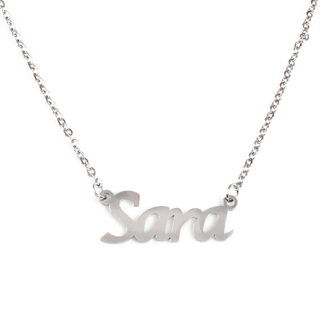SARA - Silver Tone Name Necklace - Personalized Jewelery - Free Gift ...