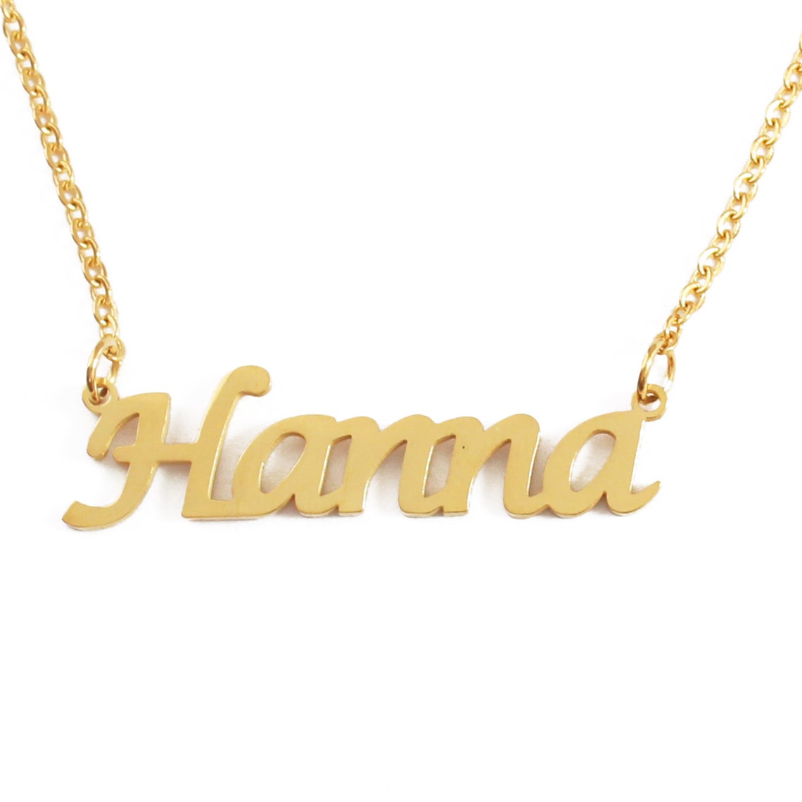 HANNA Personalized Name Necklace 18k Rose Gold/gold | Etsy