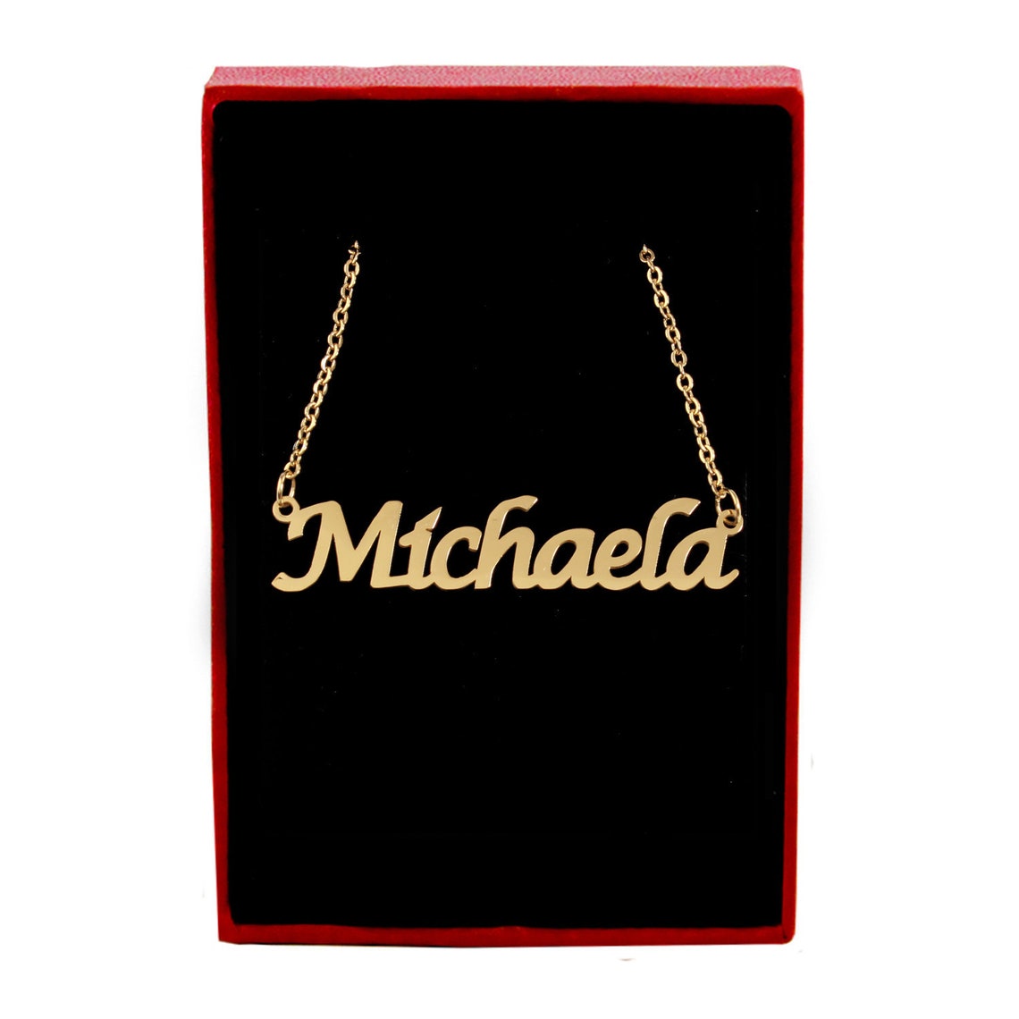 MICHAELA Name Necklace Stainless Steel / 18ct Gold Plated - Etsy
