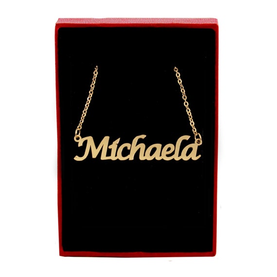 MICHAELA Name Necklace Stainless Steel / 18ct Gold Plated | Etsy