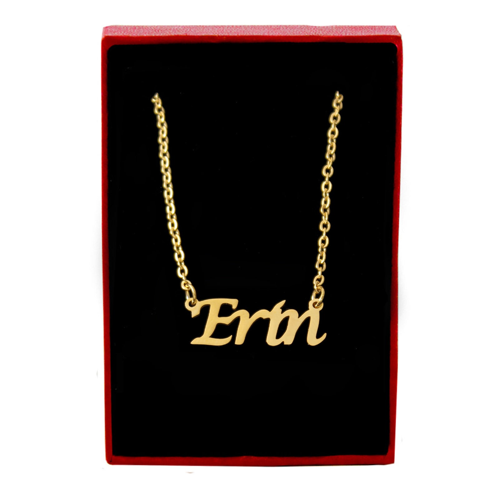 ERIN - Gold Name Necklace - Personalized Jewellery - Free Gift Box ...