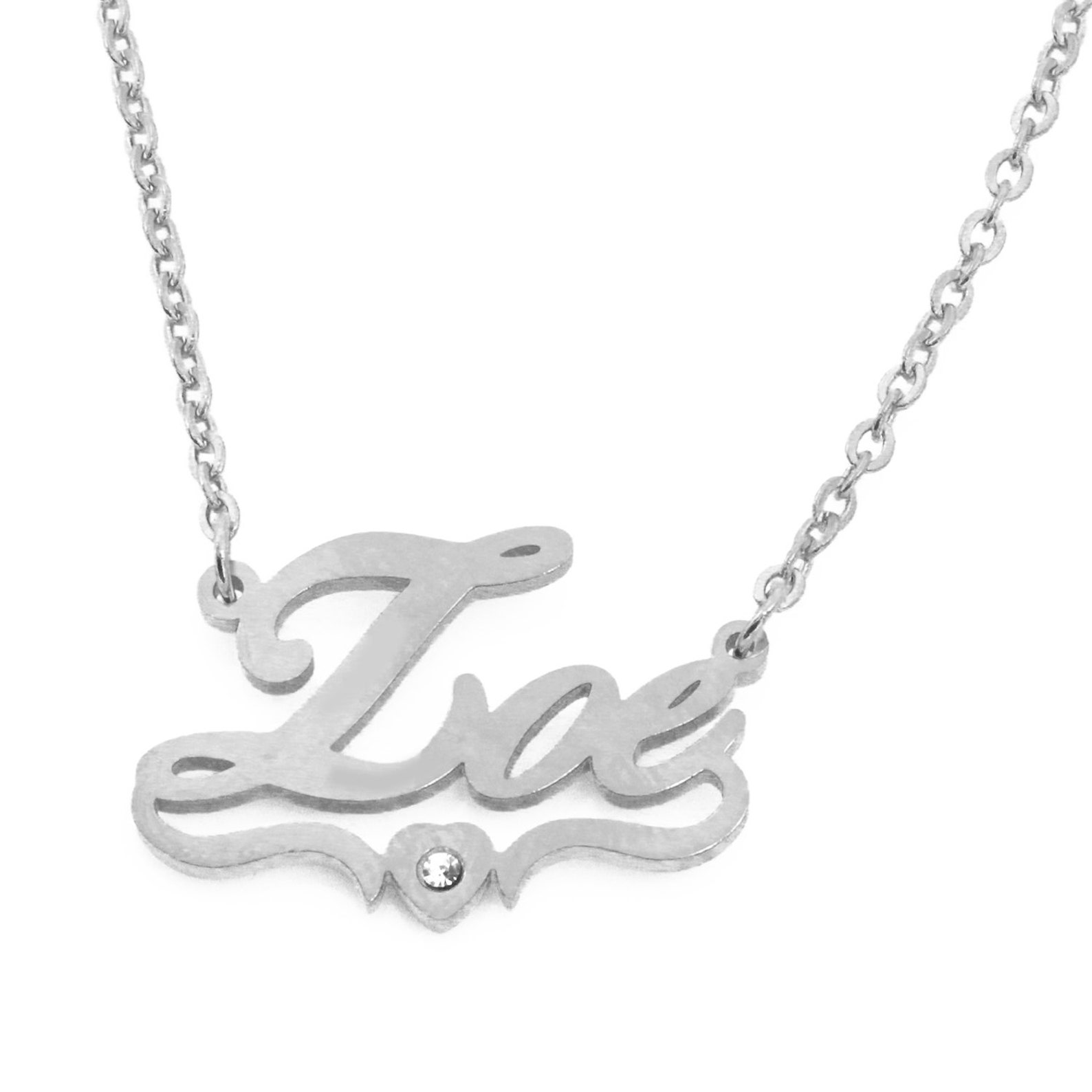 Name Necklace ZOE - Personalized Custom Made Heart Shaped - 18ct Gold ...