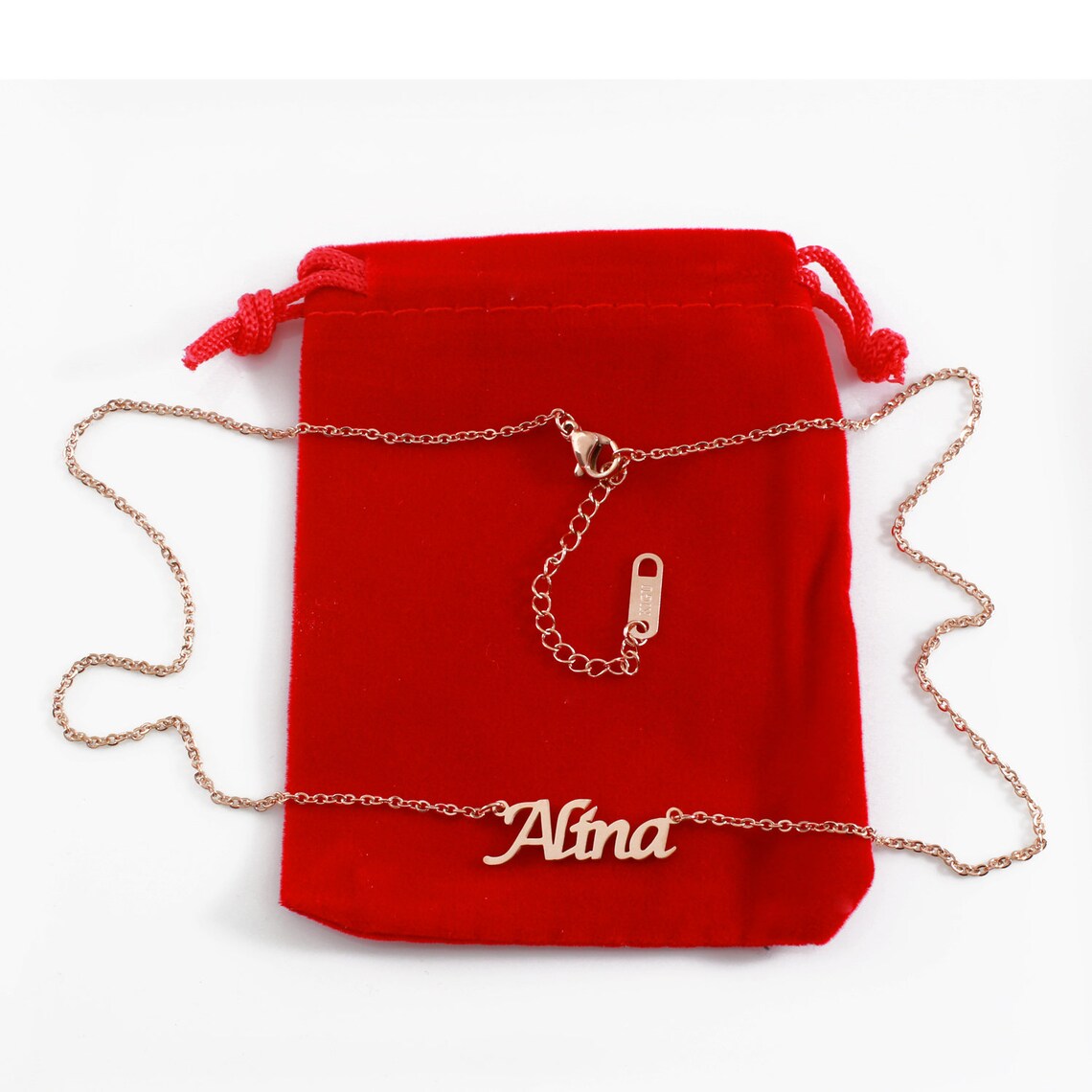 Alina Name Necklace Rose Gold/gold/silver Toned Free - Etsy