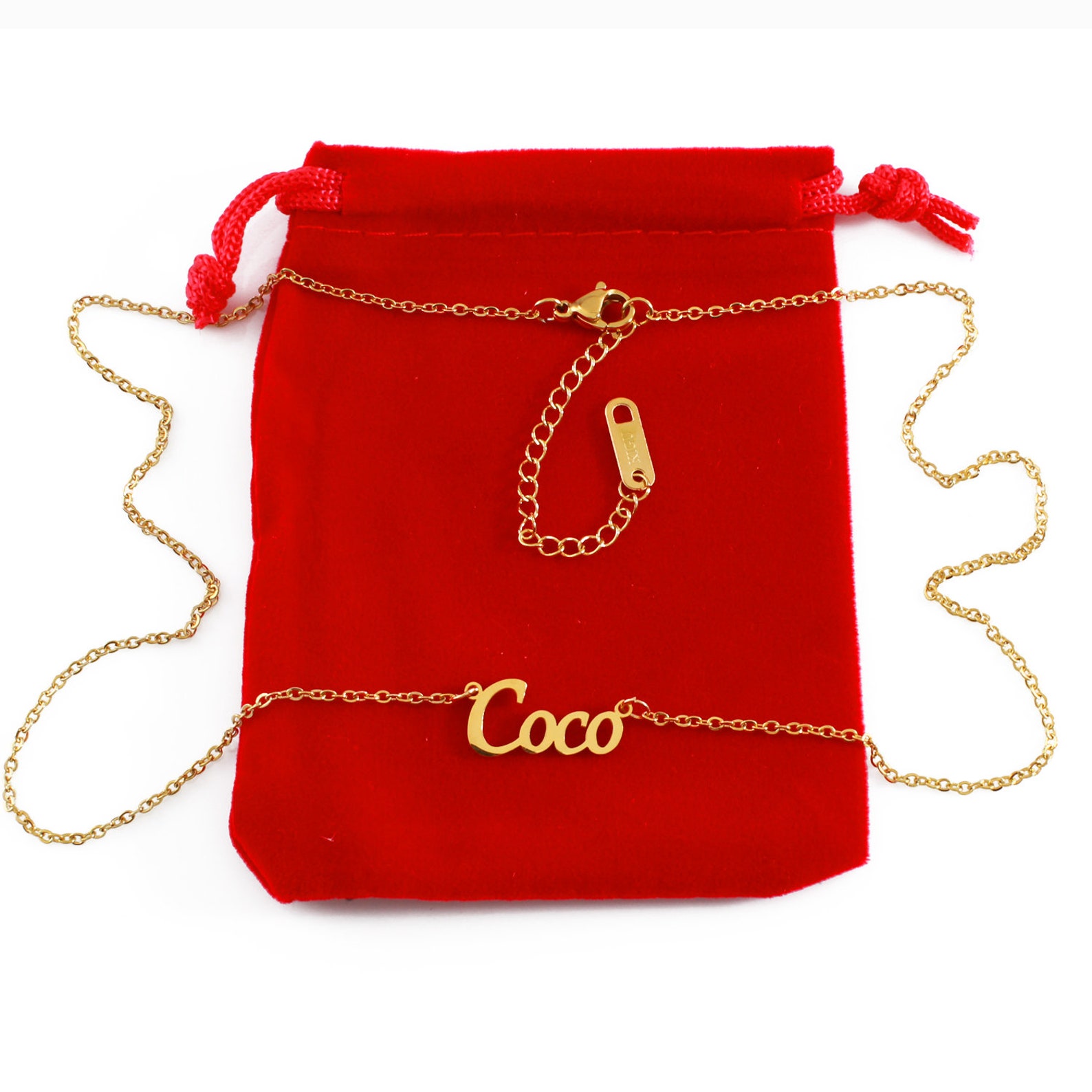Coco - Name Necklace - Rose Gold/gold/silver Tone - Free Gift Box & Bag ...