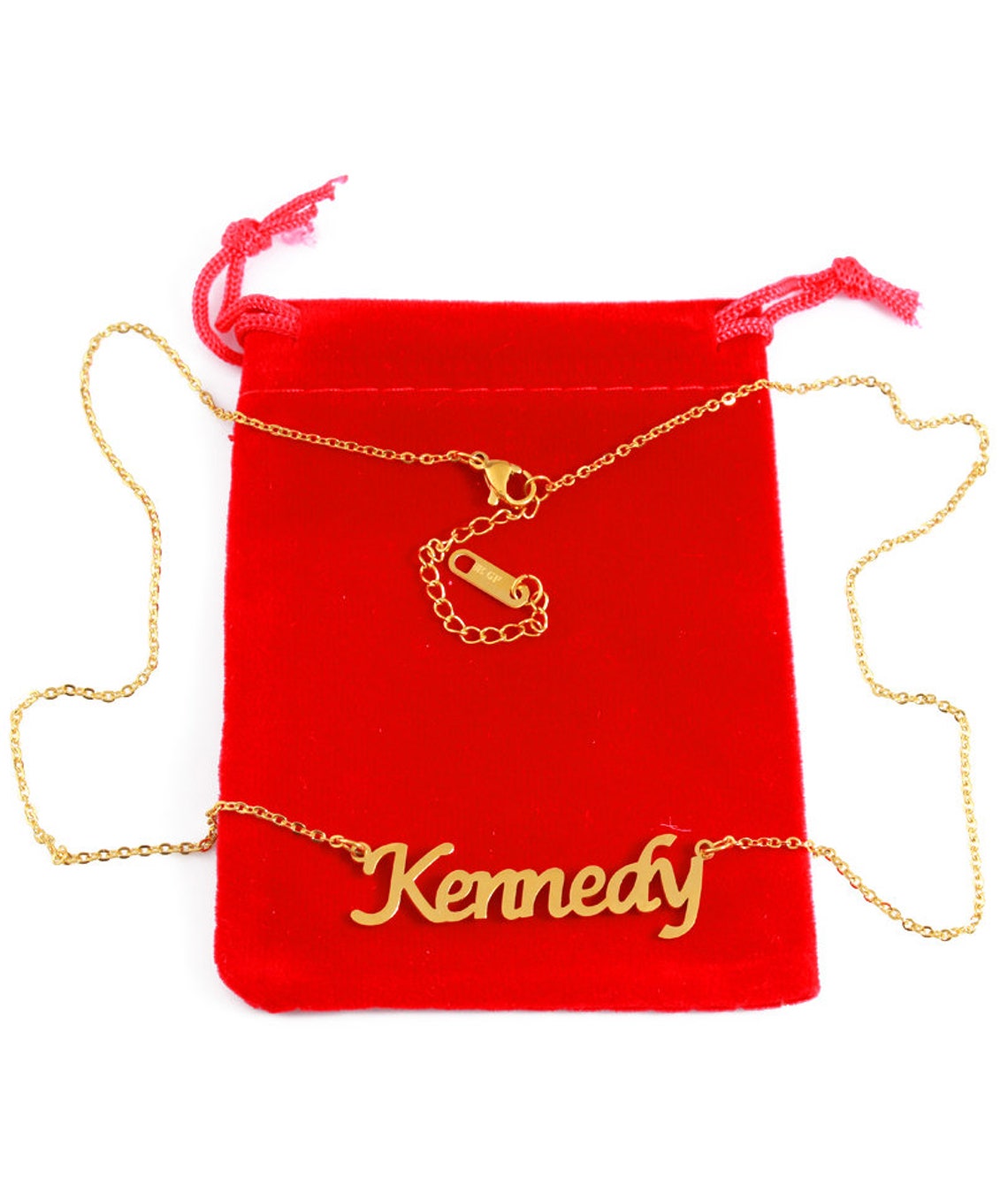 Kennedy Name Necklace 18ct Gold Plated Free Gift Box & Bag - Etsy