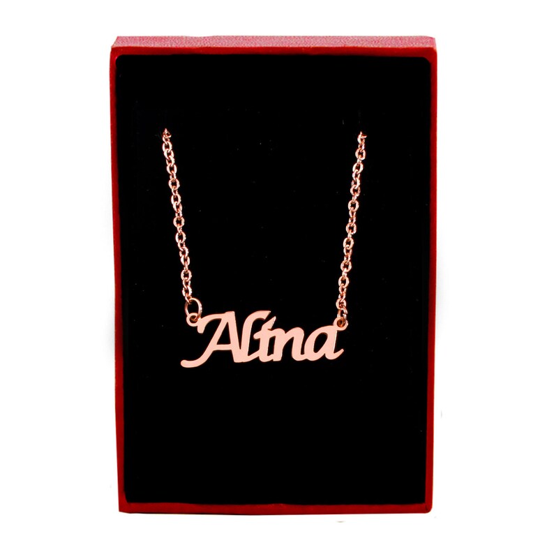 Alina Name Necklace Rose Gold/gold/silver Toned Free Gift Box & Bag ...