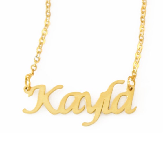KAYLA Gold Name Necklace Personalized Jewellery Free | Etsy