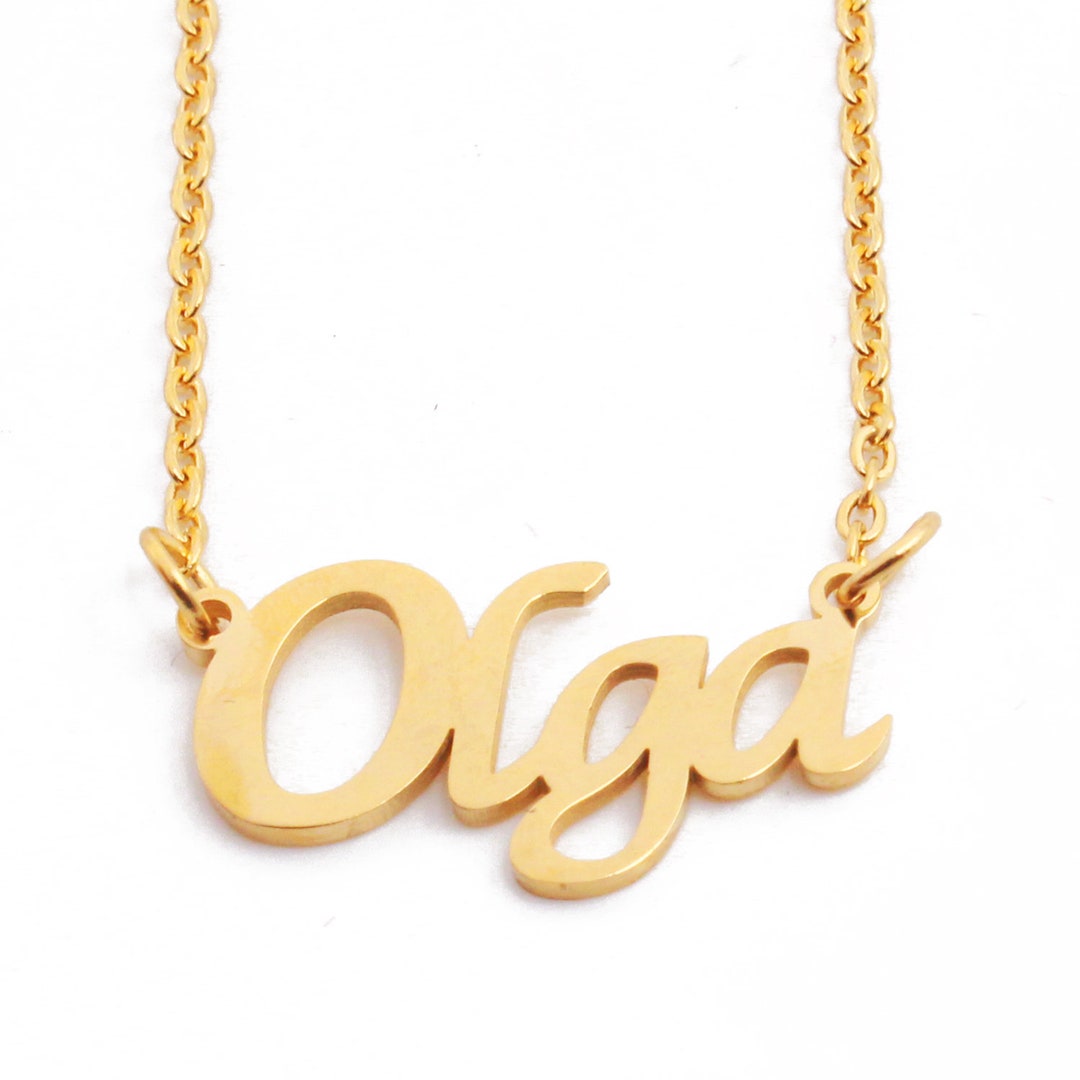 OLGA - Personalized Name Necklace - 18ct Rose Gold/gold/silver - Free ...