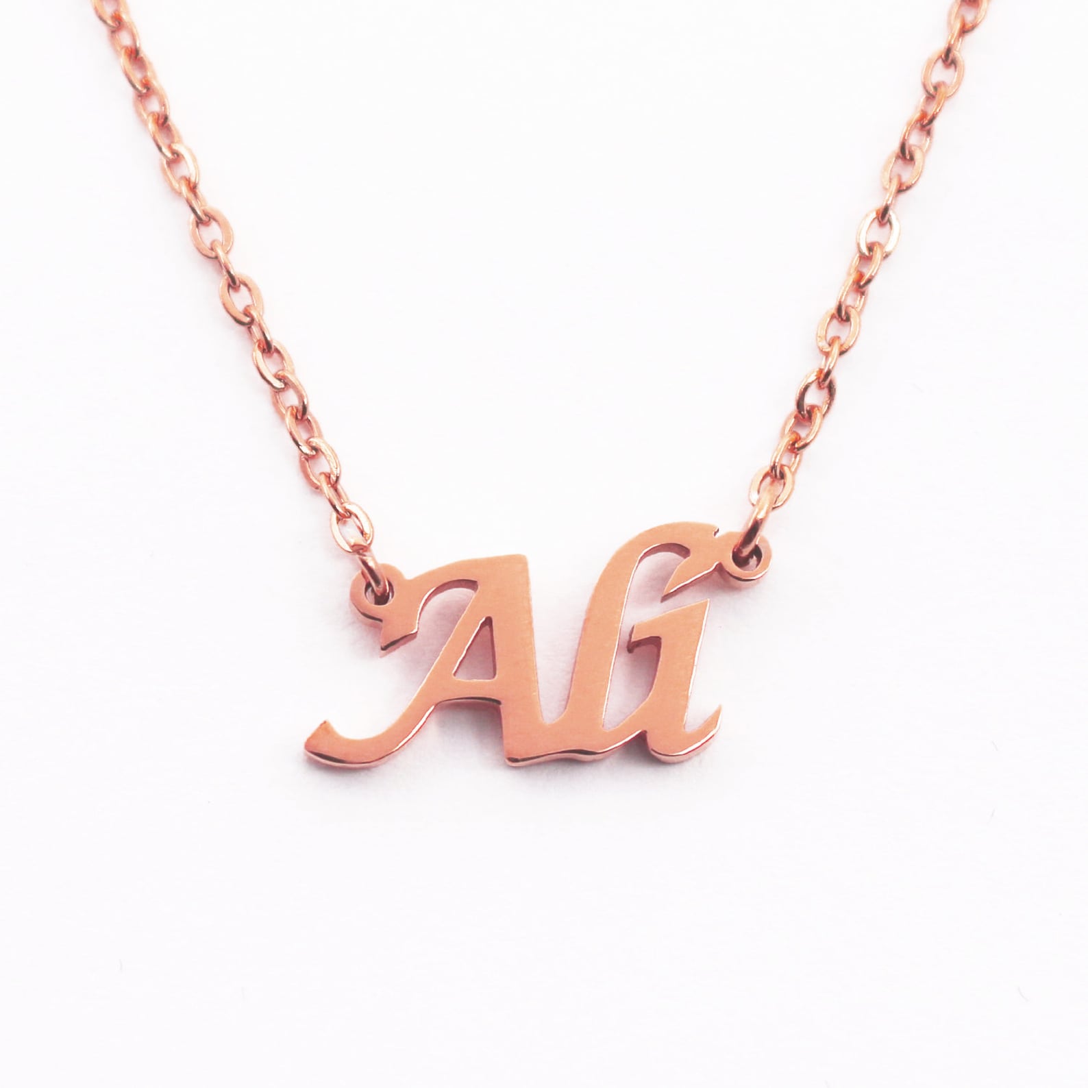Ali Personalised Name Necklace Rose Gold/gold/silver Free Gift Box ...