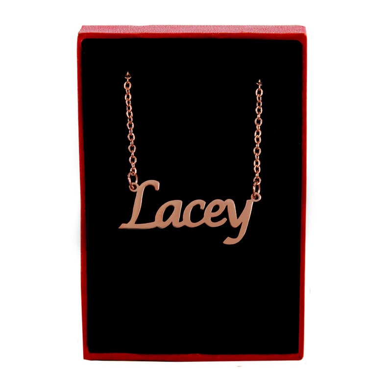 LACEY Personalized Name Necklace 18k Rose Gold/gold - Etsy