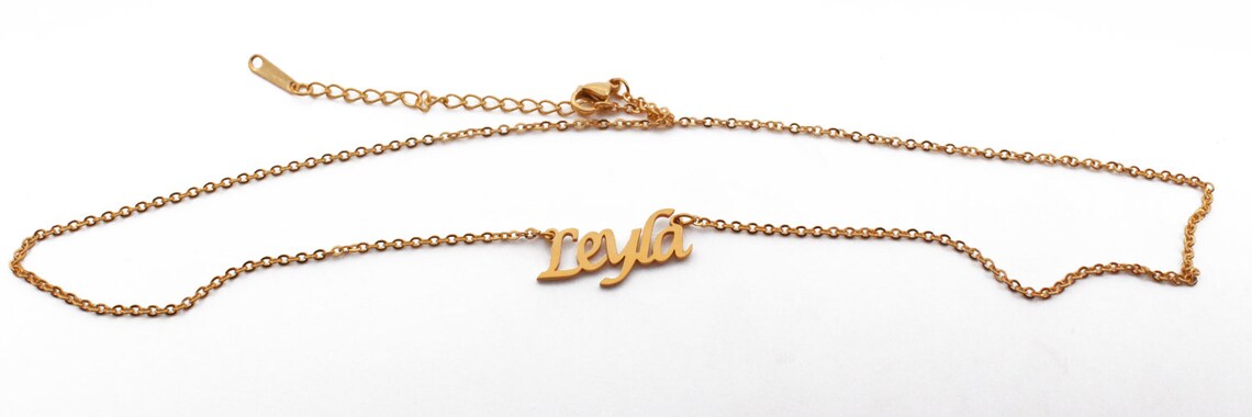 Name Necklace Leyla-18ct Gold Plated-customized Jewelry for Women ...