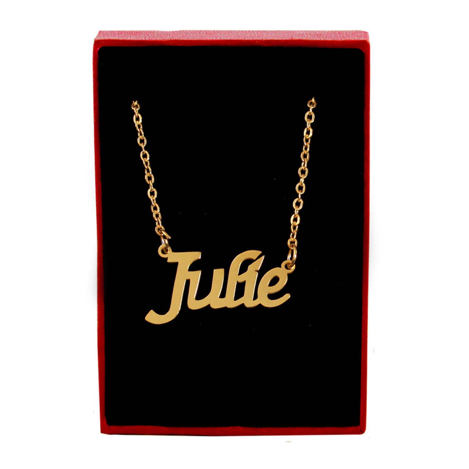 JULIE Personalized Name Necklace 18ct Rose - Etsy
