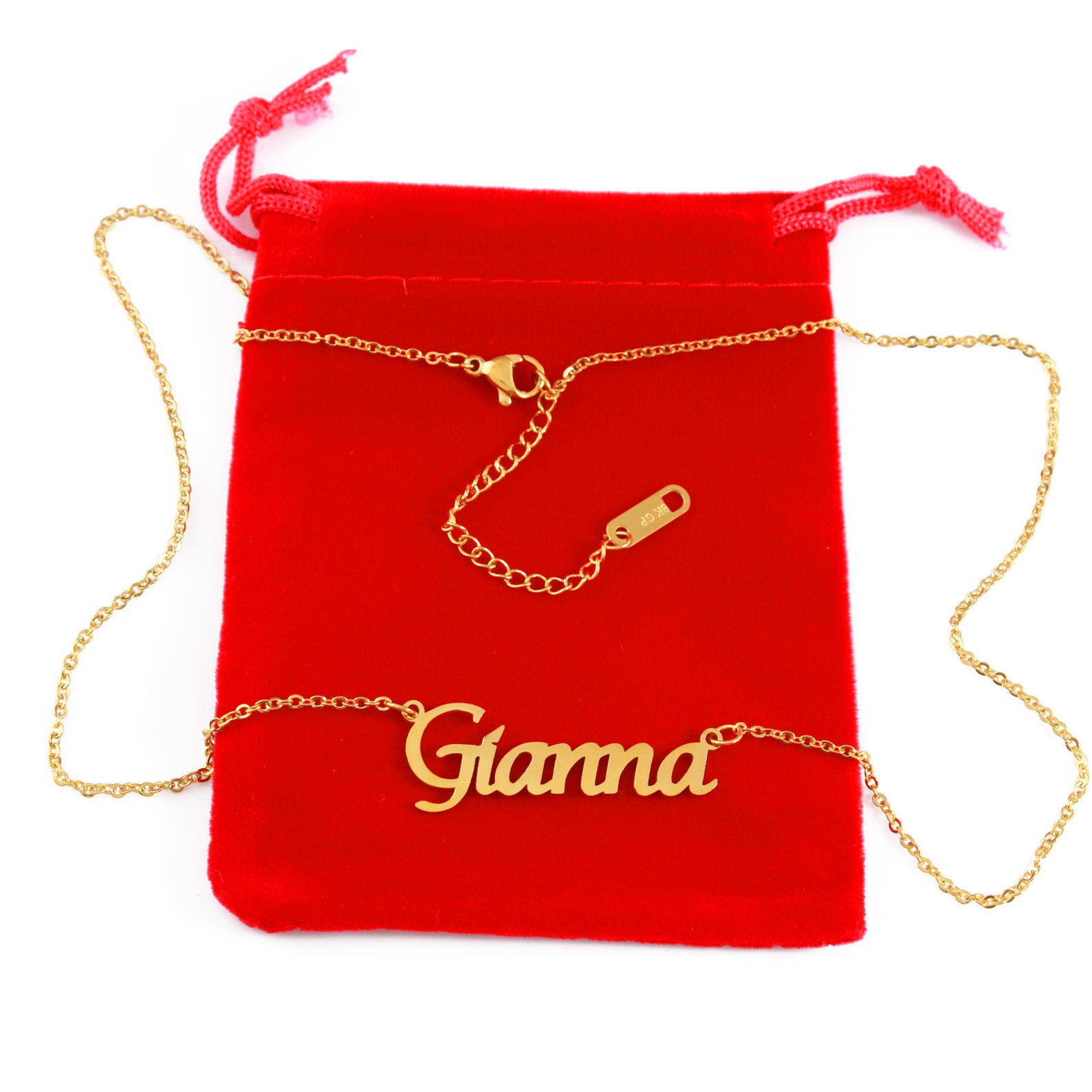 Gianna Name Necklace 18ct Gold Plated Free Gift Box & Bag - Etsy
