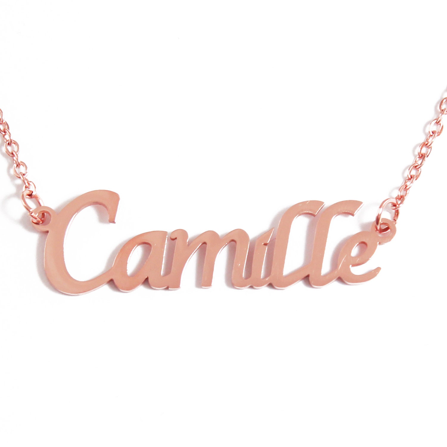 CAMILLE Personalized Name Necklace 18k Rose Gold/gold - Etsy