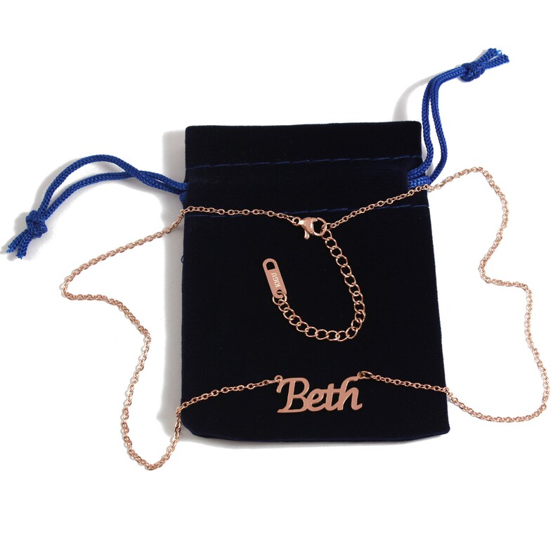 BETH Personalized Name Necklace 18k Rose Gold/gold - Etsy