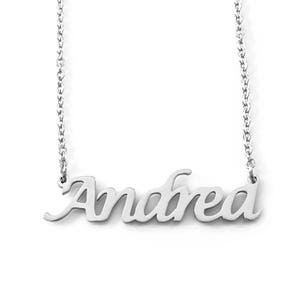 ANDREA Silver Tone Name Necklace Personalized Jewelery - Etsy