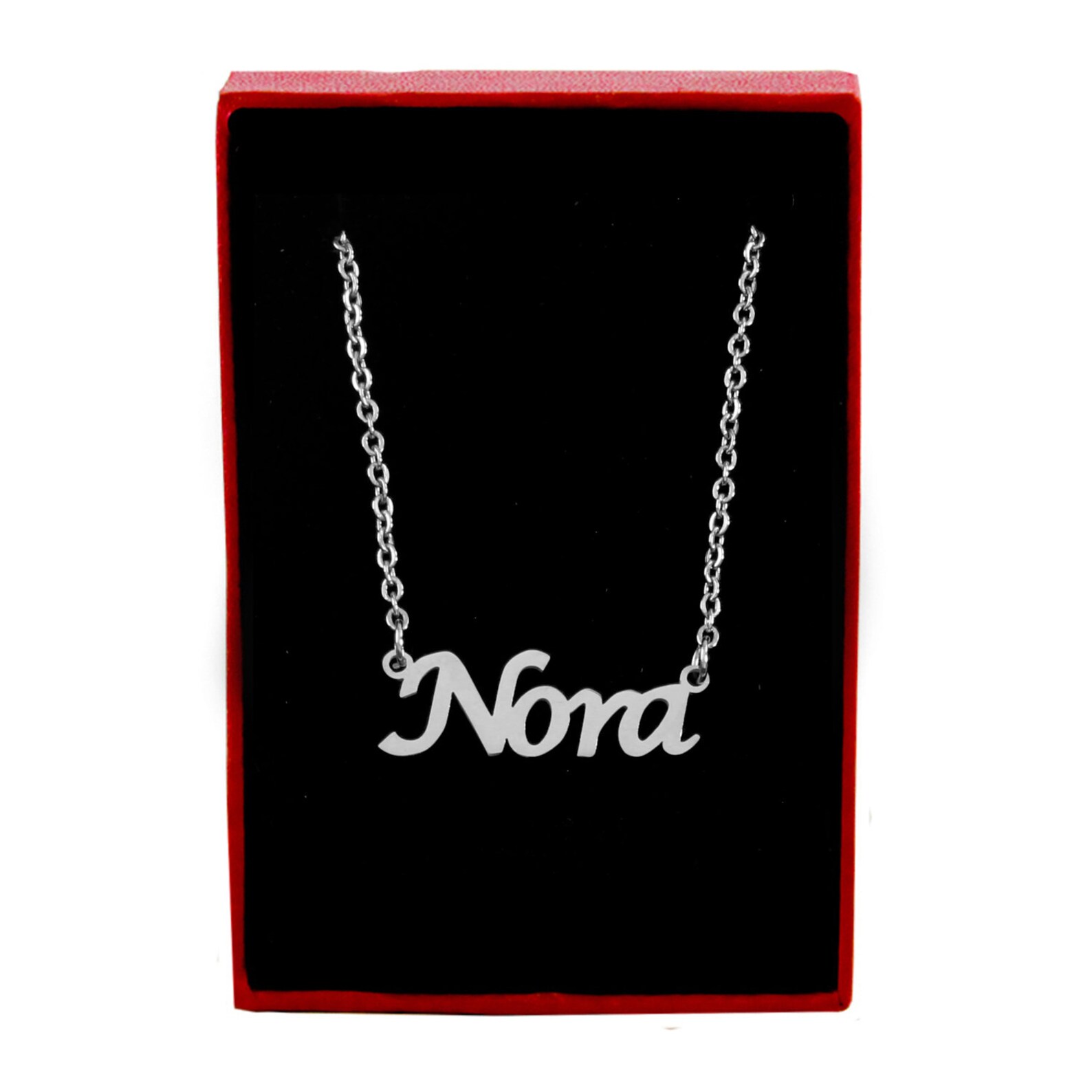 NORA Name Necklace Rose Gold/gold/silver Tone Free Gift Box & Bag ...