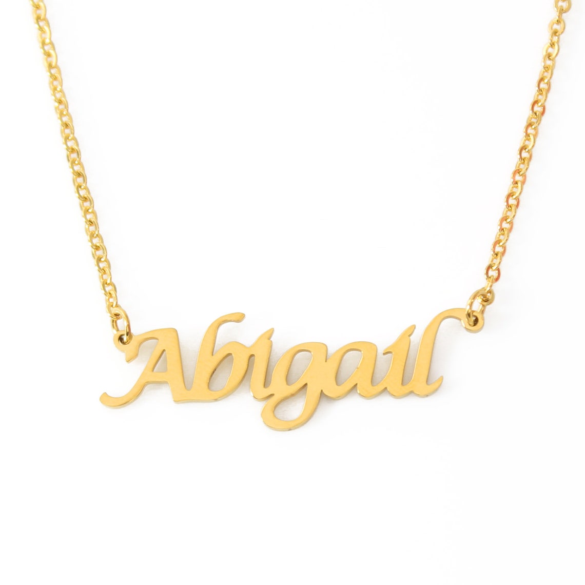 ABIGAIL Rose Gold Name Necklace Personalized Jewellery - Etsy