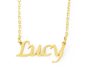 ZOE Gold Name Necklace Personalized Jewellery Free Gift - Etsy