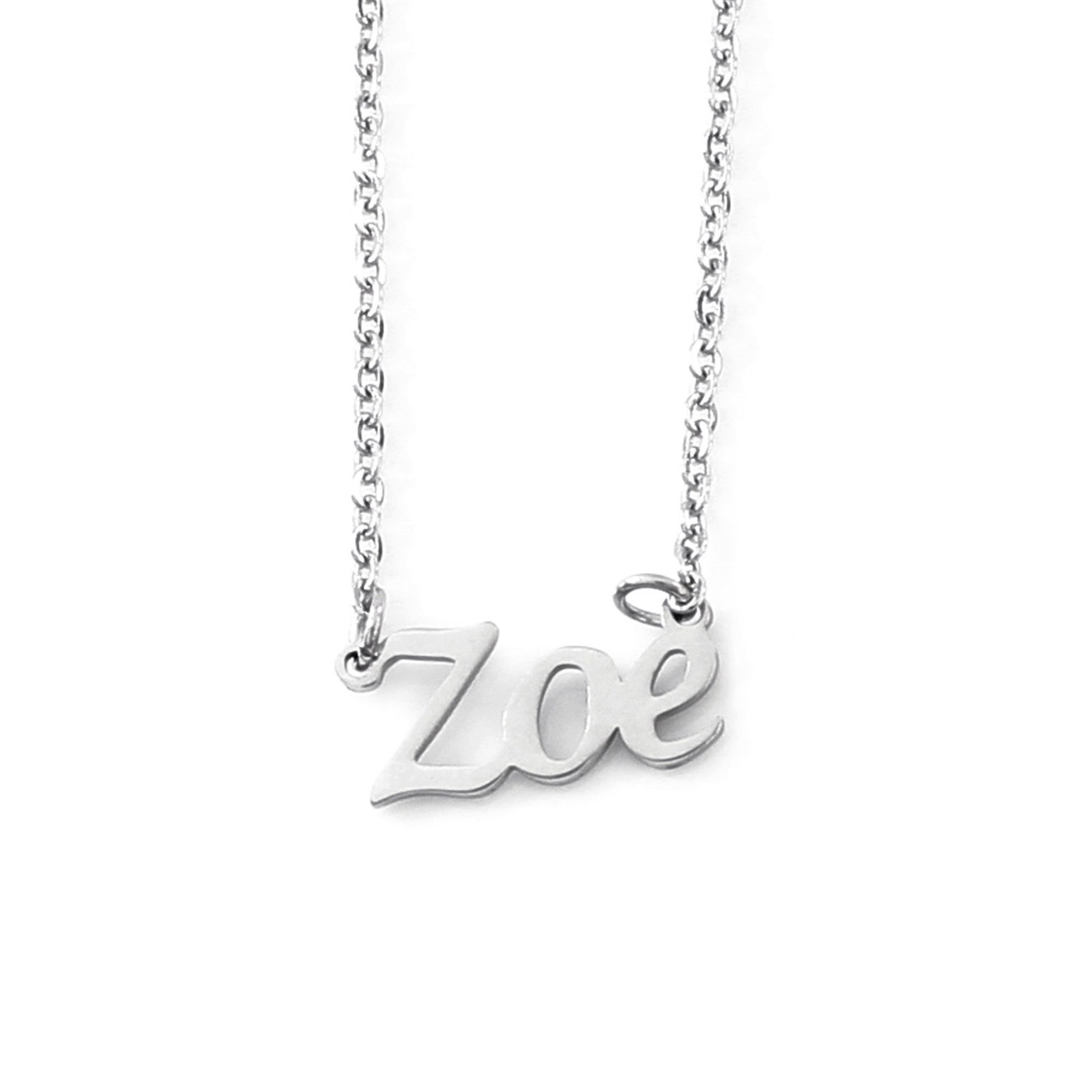 ZOE - Silver Tone Necklace - Personalized Jewellery - Free Gift Box ...