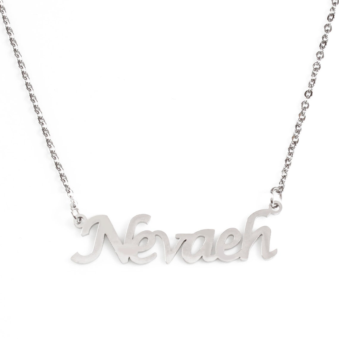 NEVAEH Silver Tone Name Necklace Personalized Jewelery - Etsy