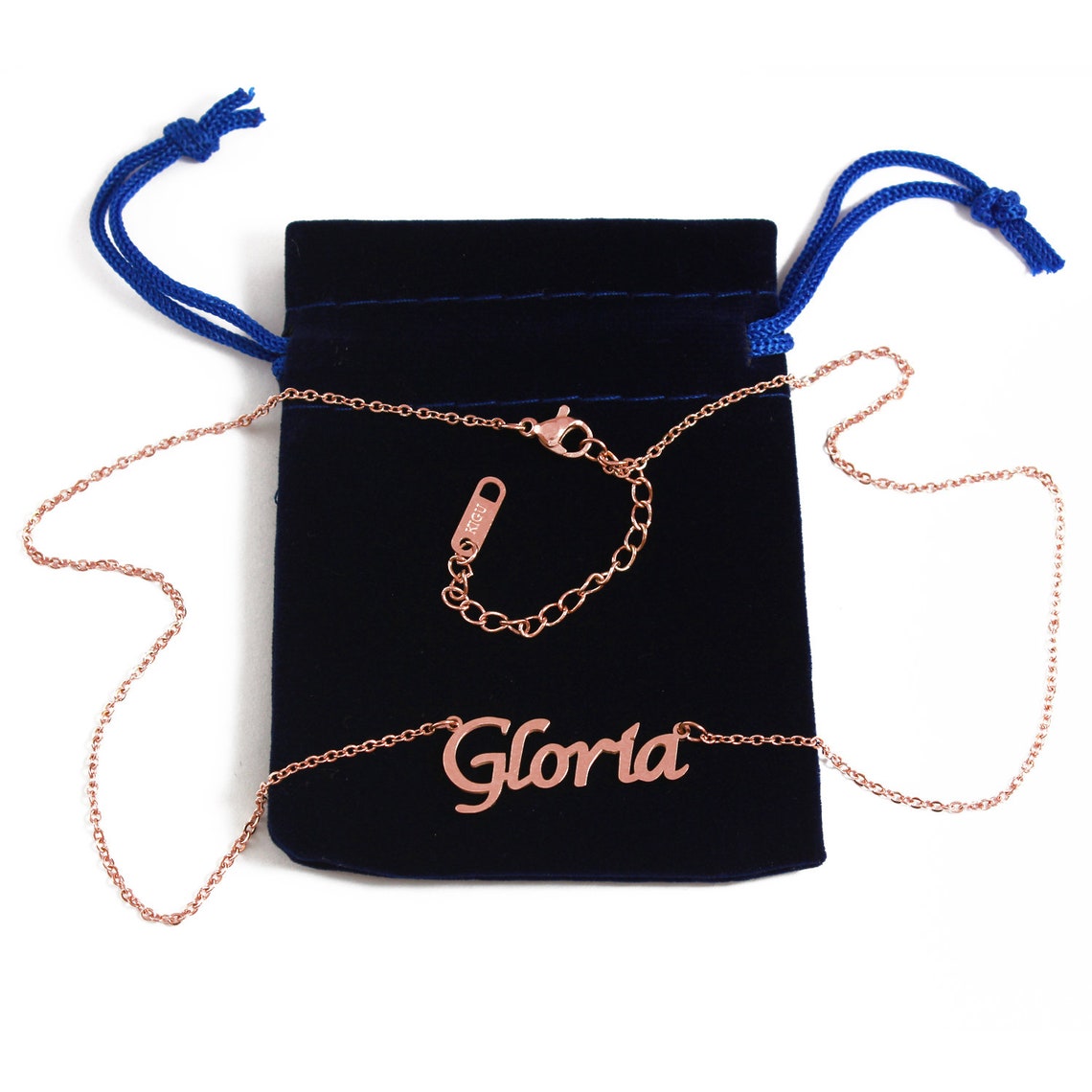 GLORIA Personalized Name Necklace 18k Rose Gold/gold - Etsy