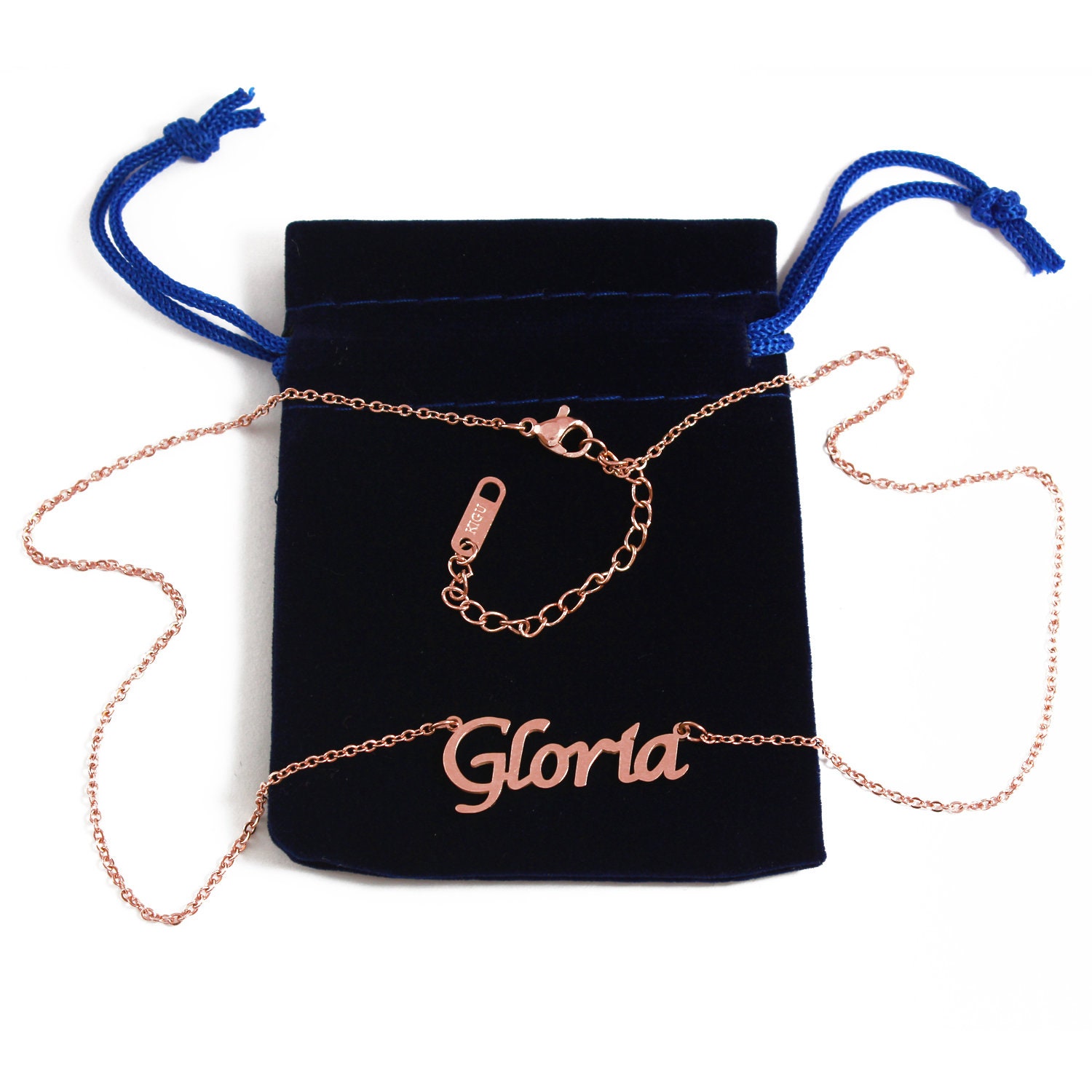 GLORIA Personalized Name Necklace 18k Rose Gold/gold Plated/silver Tone ...