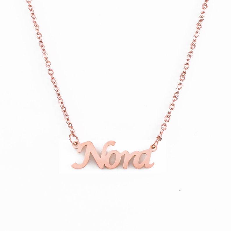 NORA - Name Necklace - Rose Gold/gold/silver Tone - Free Gift Box & Bag ...