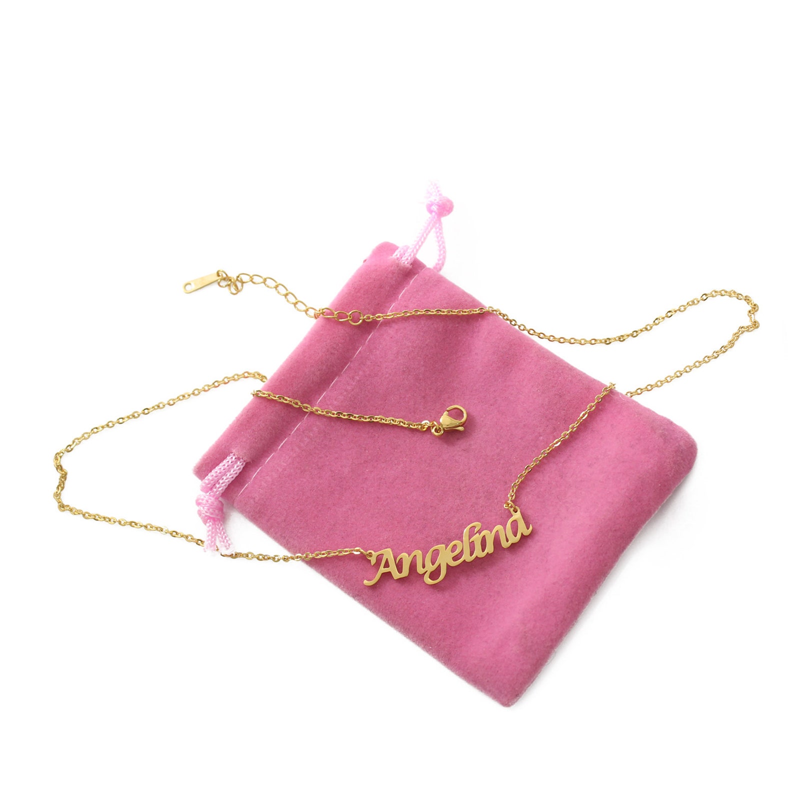 ANGELINA Gold Plated Name Necklace Personalized Jewellery - Etsy