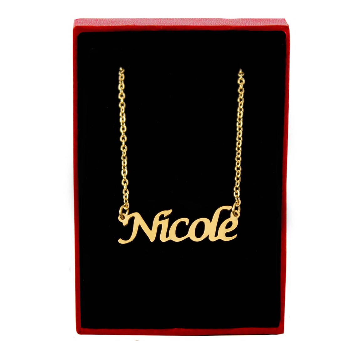 Name Necklace Nicole-18ct Gold Plated-personalized Name Necklace ...