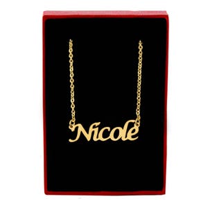 Name Necklace Nicole-18ct Gold Plated-personalized Name Necklace ...