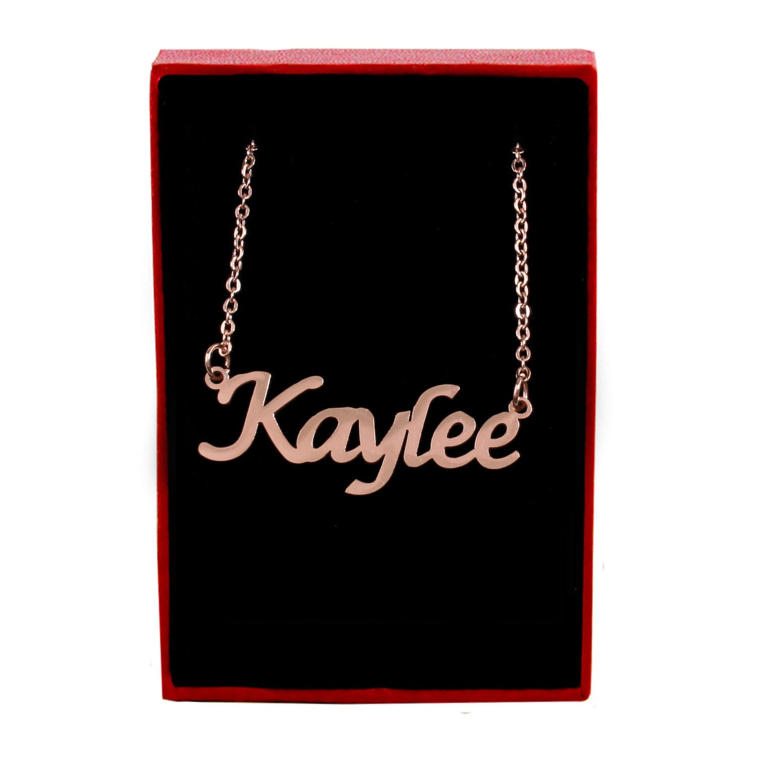 KAYLEE Rose Gold Personalized Name Necklace Free Gift Box & Bag - Etsy