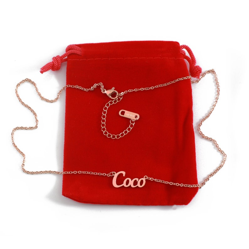 Coco - Name Necklace - Rose Gold/gold/silver Tone - Free Gift Box & Bag ...