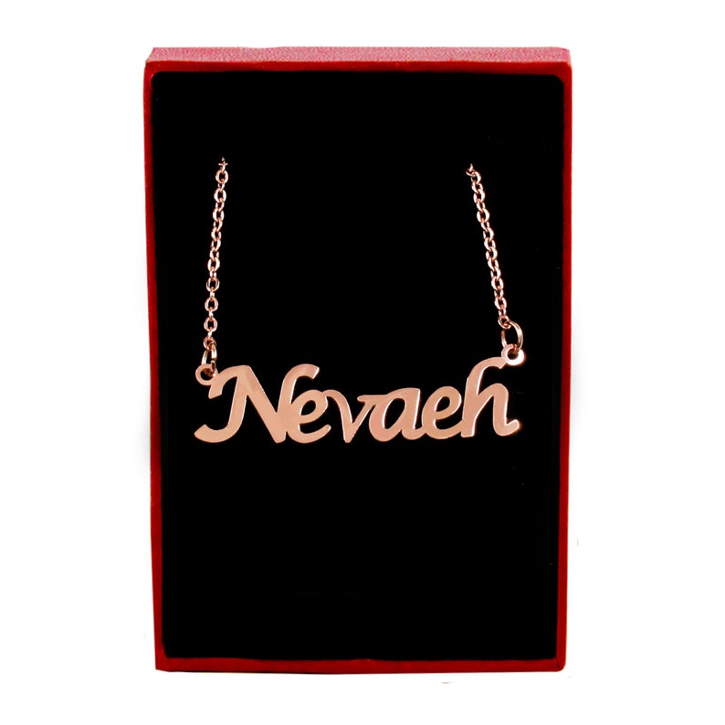 NEVAEH - Rose Gold Personalized Name Necklace - Free Gift Box & Bag - Etsy