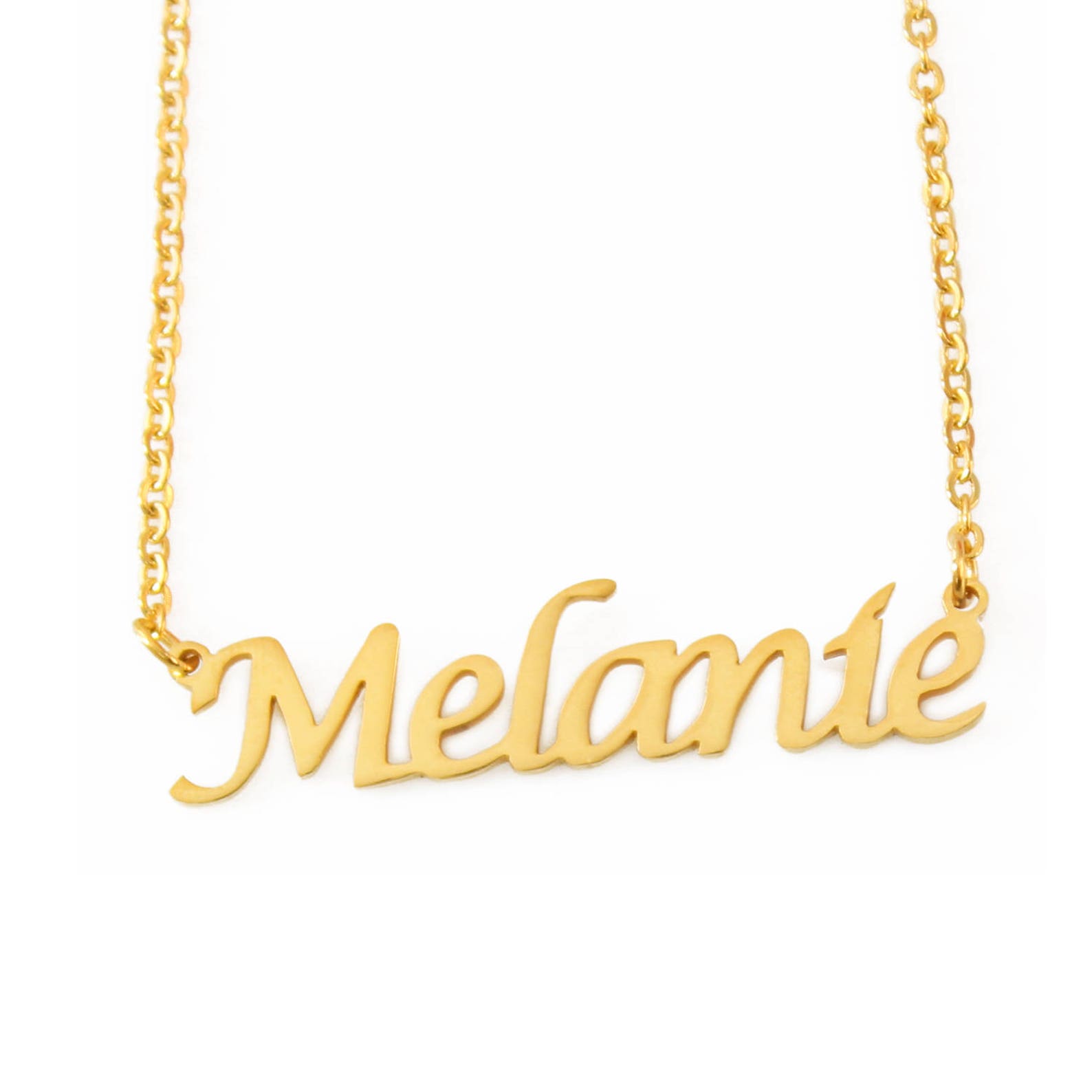 Name Necklace Melanie Personalized Jewelry Free Gift Box & Bag-custom ...