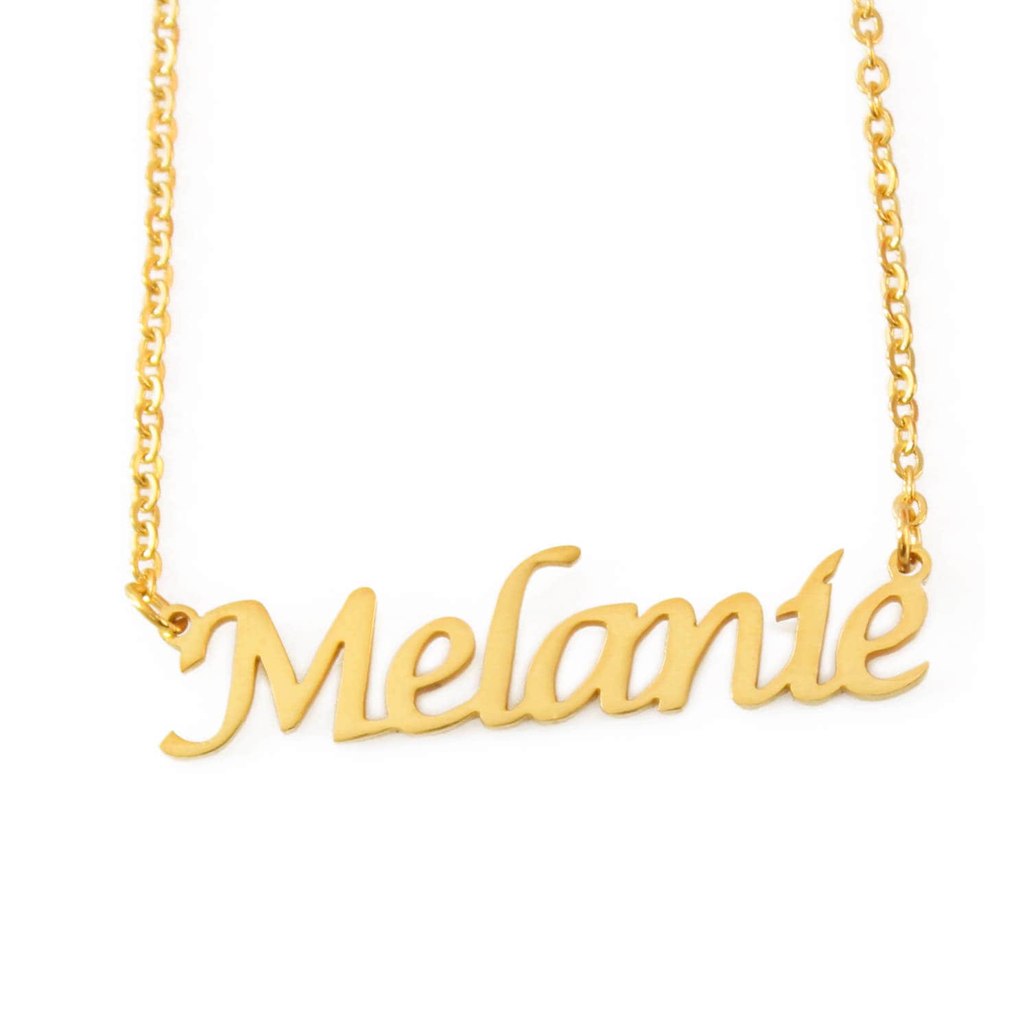 Name Necklace Melanie Personalized Jewelry Free Gift Box & Bag-custom ...