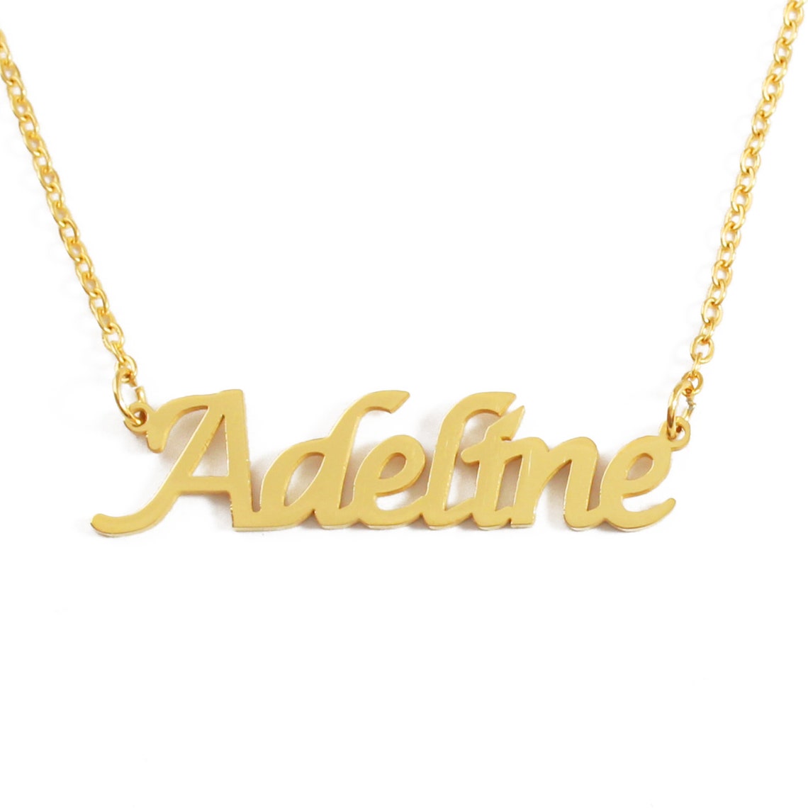 ADELINE Personalized Name Necklace 18k Rose Gold/gold - Etsy