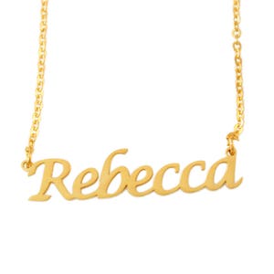 REBECCA Gold Name Necklace Personalized Jewellery Free Gift Box & Bag ...
