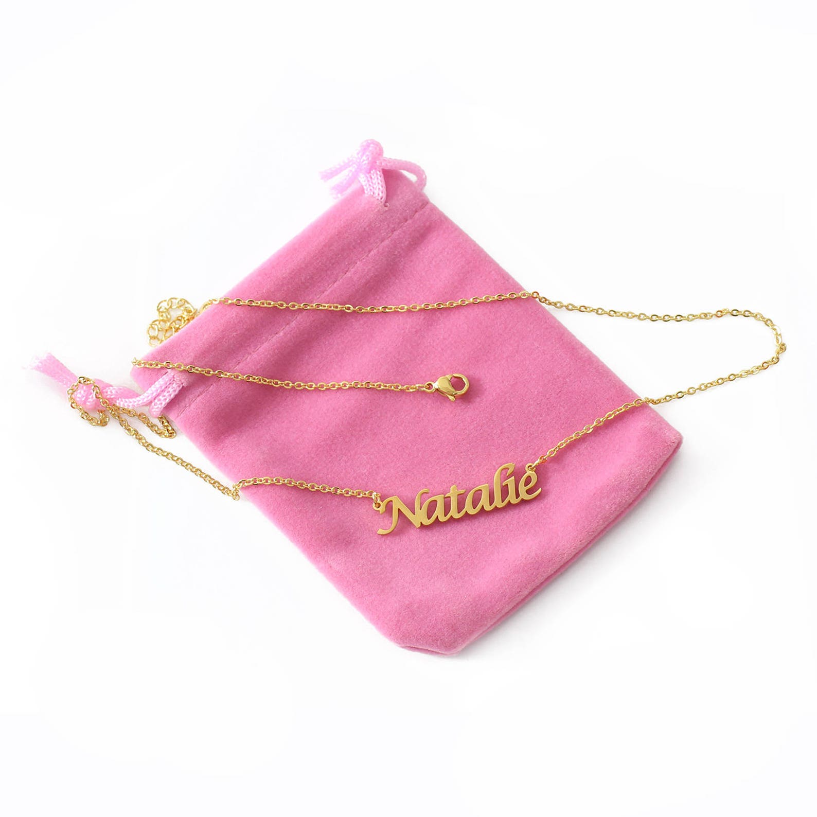 Name Necklace Natalie 18ct Gold Plated- Personalized Jewellery-free ...