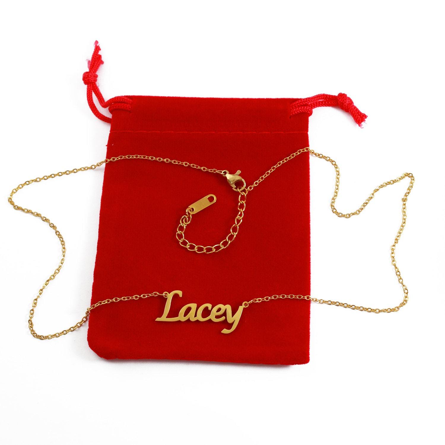 LACEY Personalized Name Necklace 18k Rose Gold/gold - Etsy