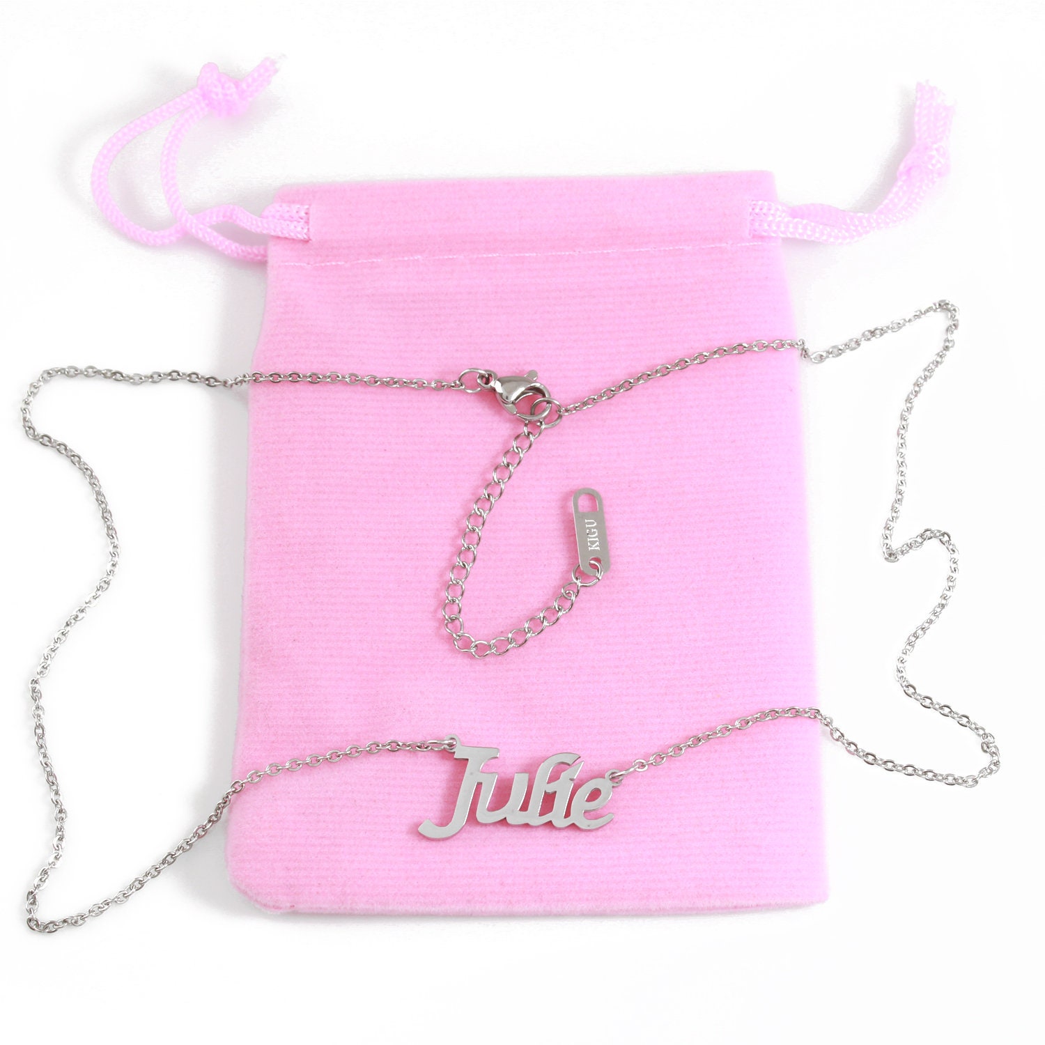 JULIE Personalized Name Necklace 18ct Rose - Etsy