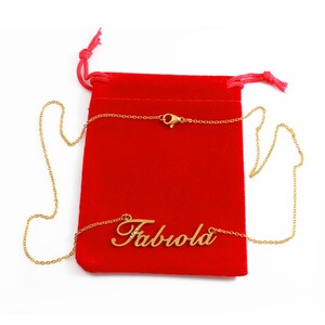 FABIOLA Gold Tone Name Necklace With Crystals Personalized Jewelry Free ...
