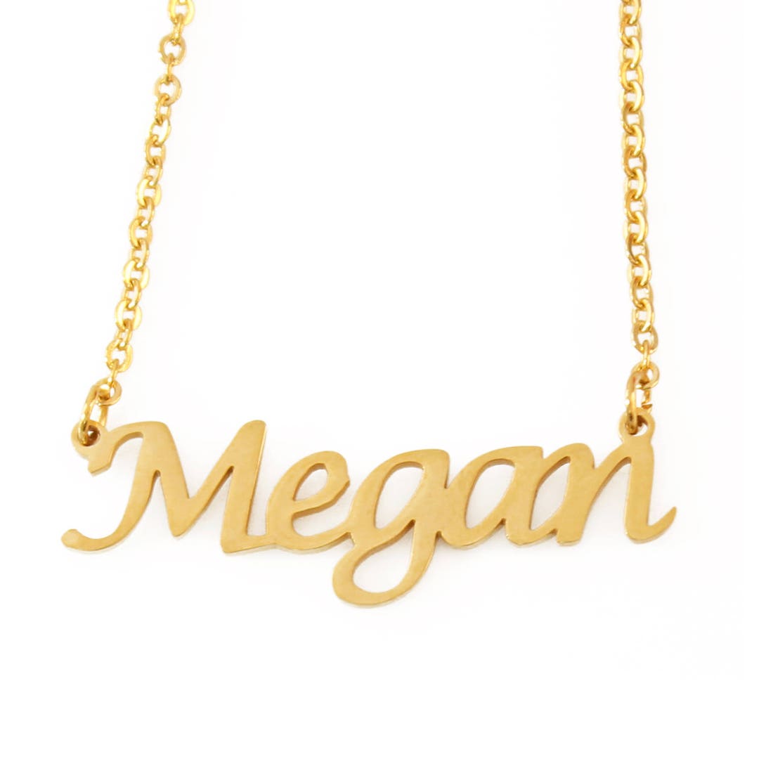 MEGAN - Gold Name Necklace - Personalized Jewellery - Free Gift Box ...