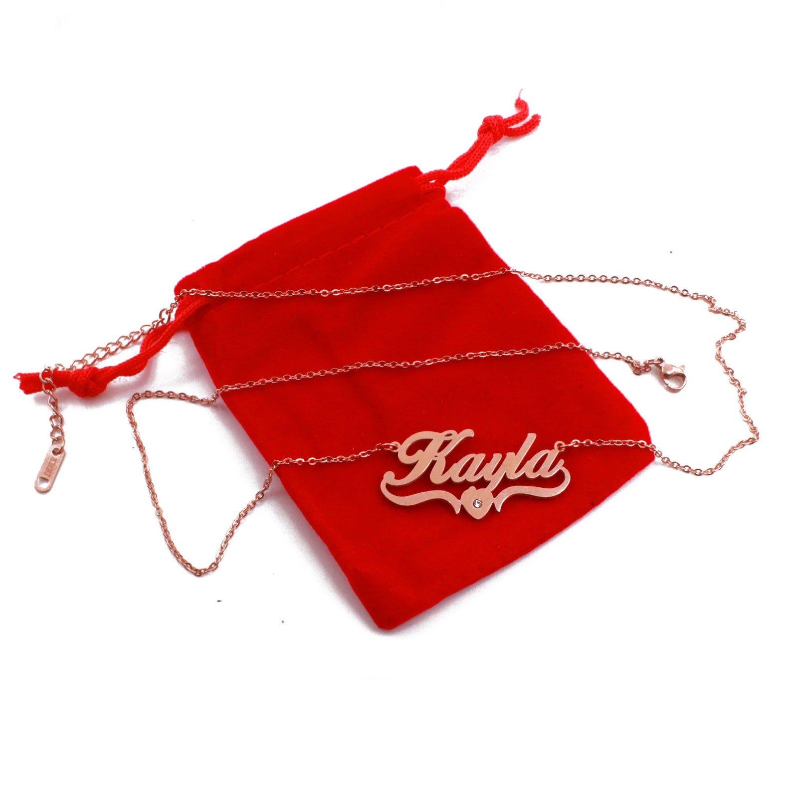 Name Necklace KAYLA Personalized Custom Made Heart Shaped - Etsy